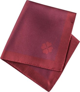 Tom Rusborg Einstecktuch aus Seide mit gesticktem Kleeblatt in