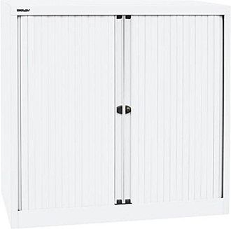 Bisley Rollladenschrank EuroTambour, 2 Fachböden, 2,5 OH, Metall, Pww696 Rollladen/Korpus Verkehrsweiß, 43 x 100 x 103 cm
