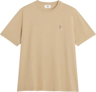 Maison Kitsun&eacute; Homme, Tops, Beige, Taille: 2XL Dressed Fox Comfort T-Shirt