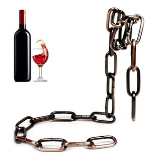 Generico Weinhalter: Eisen-Kettenregal, kreative Flaschenausstellung, h&auml;ngende Metallkette, Tischaufbewahrungsorganizer, dekoratives Accessoire f&uuml;r Zuhause | e