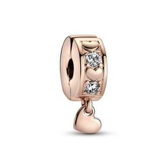 Pandora Unendlichkeits-Herzen Funkelnder Charm-Anh&auml;nger aus 14 Karat ros&eacute;vergoldeter Metalllegierung und Zirkonia - Kompatibel mit PANDORA Moments Armb&auml;nder