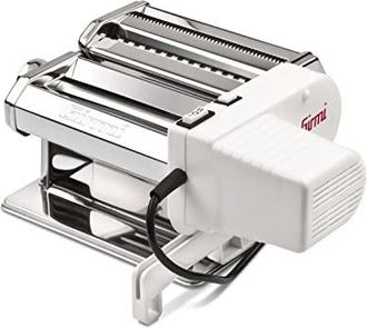Girmi IM91 Elektrische Nudelmaschine, 90 W, 5 Pastaformen, 2 Geschwindigkeitsstufen + Pulse-Funktion, 9 Dicken-Einstellungen, Edelstahlgehäuse, 2 austauschb