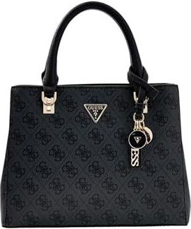 Guess sac à main sac à épaule bandoulière Noelle II Multi Compartment Satchel Coal Logo gris foncé