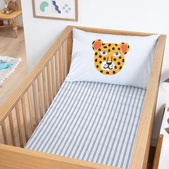 La Redoute Interieurs Drap-housse B&eacute;b&eacute; Percale De Coton Bonnet 17cm Imprim&eacute; Animaux Petite Savane