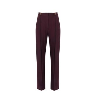 Elisabetta Franchi Krepphose mit Logo-Details - - Trousers - Damen - Rot - S
