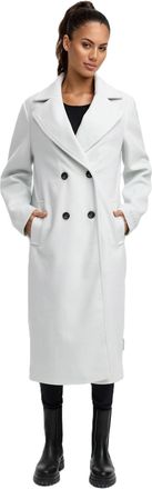 Navahoo Damen lange &Uuml;bergangsjacke Mantel in Woll-Optik mit Reverskragen Sternlein 14 Ice Blue Gr. 3XL