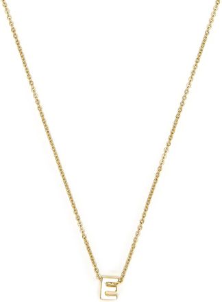 Luxenter Alphabet-Halskette mit 18-kar&auml;tigem Gold - Buchstabe E, Mediano, Metall, Ohne Edelstein