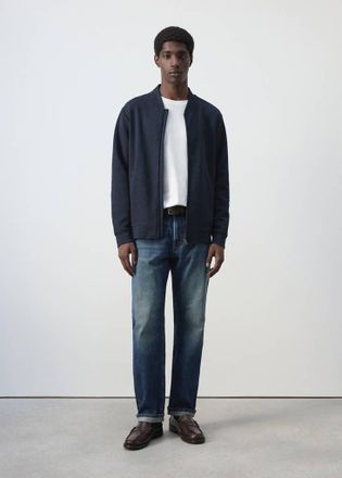 Mango Veste bomber en coton m&eacute;lang&eacute; bleu nuit - Homme - XXL - MANGO MAN