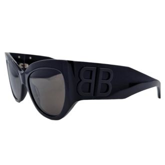 Balenciaga Schwarze Sonnenbrille mit dunkelgrauen Gl&auml;sern - - Accessories - Damen - Schwarzk - ONE SIZE