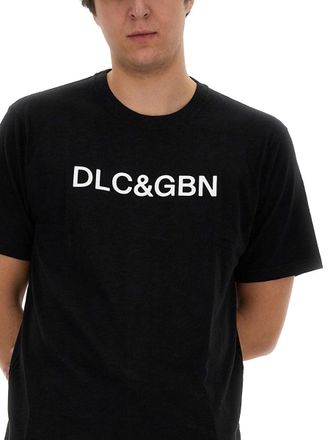 Dolce & Gabbana Logo-Embellished T-Shirt - Black
