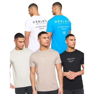 Henleys Henstack T-Shirt f&uuml;r Herren(5er-Pack) (Bunt)
