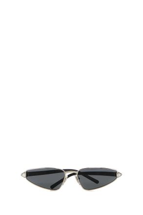Valentino Garavani Womens Sunglass Metal Cat-Eye Sunglasses Silver