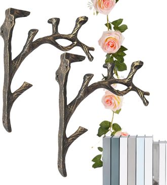Generico Wandregalhalterung - 2 x schwebende Holzhalterungen im 2er-Set | Moderne Halterung f&uuml;r die Organisation zu Hause, dekorative Regale f&uuml;r Eingangsbereic