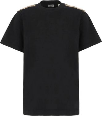 Burberry Homme, Tops, Noir, Taille: S Check T-shirt