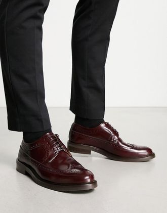 Noak Chaussures richelieu en cuir fabriqu&eacute;es au Portugal avec semelle chunky - Bordeaux-Rouge