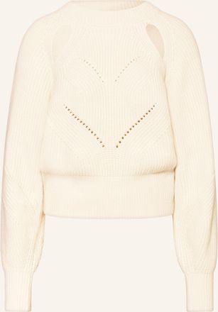 HUGO BOSS Pullover Farlant Mit Cut-Out weiss
