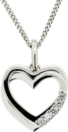 Orolino Halskette Gold 585 Herz-Anh&auml;nger mit 5 Brillanten zus. 0,10ct