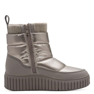 s.Oliver Damen Stiefel ohne Absatz Wasserabweisend Vegan, Beige (Platinum), 38 EU