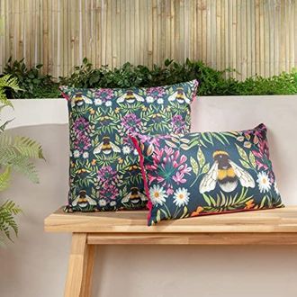 furn. Wylder Nature House of Bloom Zinnia Bee Rectangular Outdoor Polyester Filled Cushion - Twin Pack