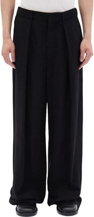 Ann Demeulemeester Homme, Pantalons, Noir, Taille: M Botel Pantalon Large Pliss&eacute;