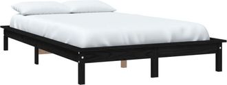 vidaXL Cadre de lit Noir 160x200 cm Bois de pin massif