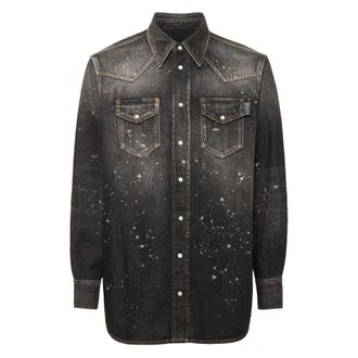 Philipp Plein Oversize Denim Hemd - - Shirts - Herren - Grau - M