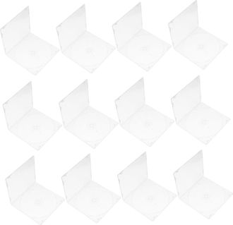 Cabilock 12 Stück Teiliges Ultradünnes CD DVD aufbewahrungsset Transparent mit Schutzfolie Großes Fassungsvermögen Tragbare Media Storage Box für Heimkino und 