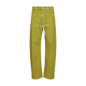 Marni Denim-Hose mit Siebdruck und weitem Bein - - Jeans - Herren - Gr&uuml;n - W30