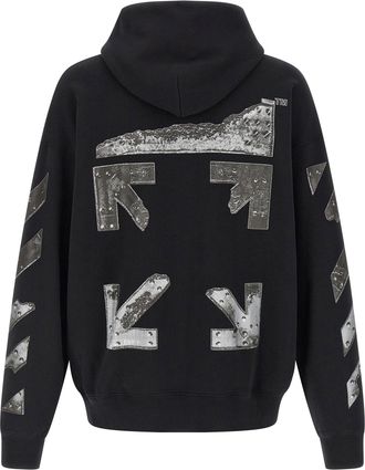 Off-white Metal Arrow Skate Print Hoodie - Black