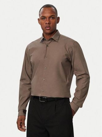 HUGO BOSS Hemd Valerio 50519812 Dunkelbeige Modern Fit