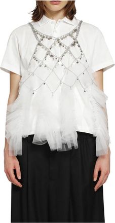 Comme Des Gar&ccedil;ons Femme, Blouses et Chemises, Gris, Taille: 38 FR Top Court Link Avec Cha&icirc;ne et &Eacute;toiles