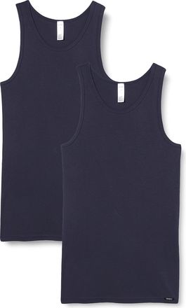 Skiny Herren 2er Pack Shirt Multipack Fine Rib 086908 Tank Top, Crown Blue, XXL