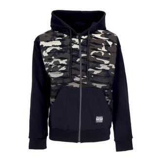 PROPAGANDA Schwarzer Camo Zip Hoodie Langarm - - Sweatshirts & Hoodies - Herren - Schwarzk - L