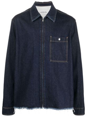 Lanvin Ausgefranste Jeansjacke - Blau