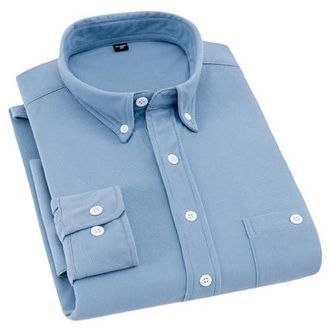 Generic Chemise &agrave; manches longues en coton pour homme - Automne et hiver - Couleur unie - Poche chaude, 76, Taille L