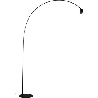 Luce-Ambiente-Design Curved Maison Floor Lamp in Black Metal with Adjustable Light Point
