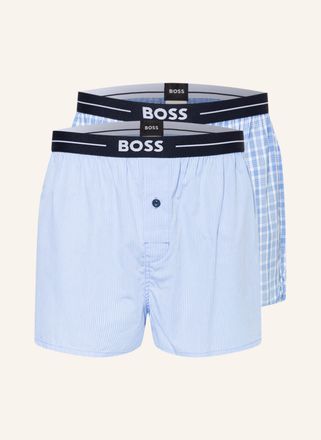 HUGO BOSS 2er-Pack Web-Boxershorts blau