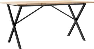 Generic Esstisch mit Naturholzplatte und Schwarzem Metallrahmen, Quadratischer K&uuml;chentisch Im Industriestil, Anwendbar f&uuml;r Kleine R&auml;ume, Fr&uuml;hst&uuml;cksecken und E