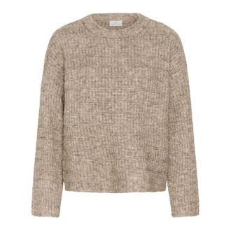 Kaffe Rundhals-Strickware - - Knitwear - Damen - Beige - L