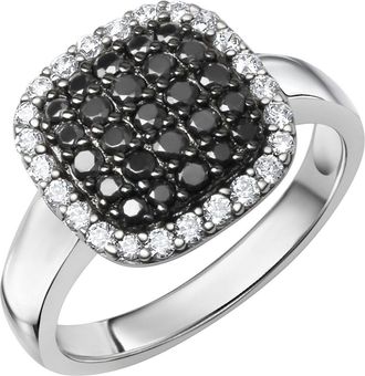 Zeeme Silber Ring 925/- Sterling Silber rhodiniert Zirkonia