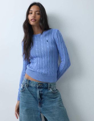 Polo Ralph Lauren Langarm-Pullover in Blau