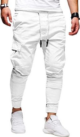 TOMWELL Hommes Pantalon Cargo Homme Jogging Bas de Survêtement Slim Fit Pantalon de Sport Jogging Mode Pantalon Travail de Loisirs Casual Workout avec Poches 
