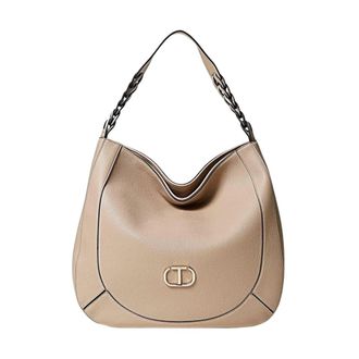 Twinset Femme, Sacs, Beige, Taille: ONE Size Sac &agrave; bandouli&egrave;re en cuir avec design en corde