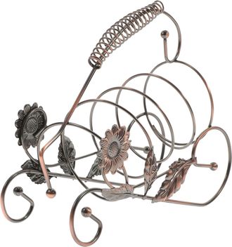 Valiclud Eisen Weinflaschenhalter mit Kreativem Traubenblatt Design Dekoratives Weinregal für Wohnzimmer und Bar Rostfreie Bronzefarben Robust und Formbeständi