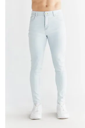 Evermind Herren vegan Jeans Skinny Fit Eisblau