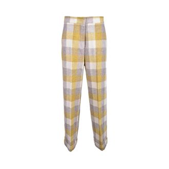 Erika Cavallini Semi Couture Wollmischung Ma&szlig;geschneiderte Hose - - Trousers - Damen - Mehrfarbig - S
