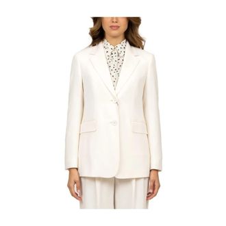 Max Mara Butter Cady Einreiher-Jacke - - Jackets - Damen - Wei&szlig; - L
