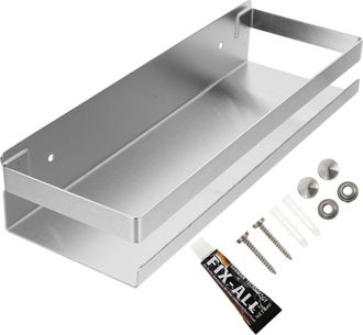 DOITOOL VICASKY Edelstahl Wandregal Wandmontiertes Badezimmer Wandaufbewahrungsregal Rostfrei Leicht zu Reinigen Metallregal für Shampoo Rasierer Kosmetik Org