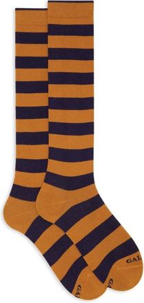 Gallo Gallo, Homme, Sous-v&ecirc;tements, Multicolore, Taille: M Chaussettes Hautes en Coton avec Rayures Bicolores