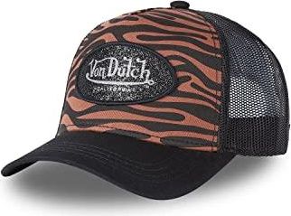Von Dutch Casquette Homme & Femme Ajustable, Casquette Trucker, Confortable et Décontractée, Marron, Noir, Taille TU